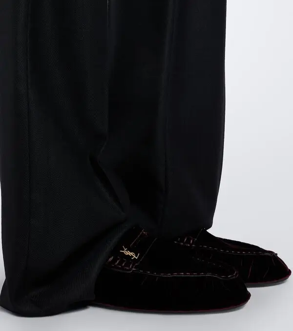 Saint Laurent Le Loafer Velvet Penny Loafers