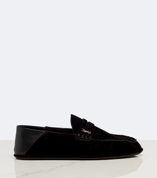 Saint Laurent Le Loafer Velvet Penny Loafers