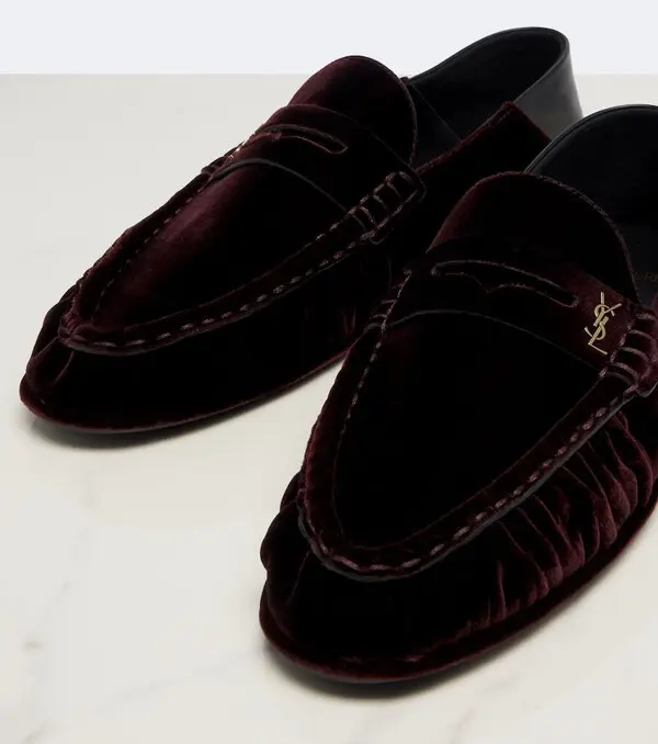Saint Laurent Le Loafer Velvet Penny Loafers