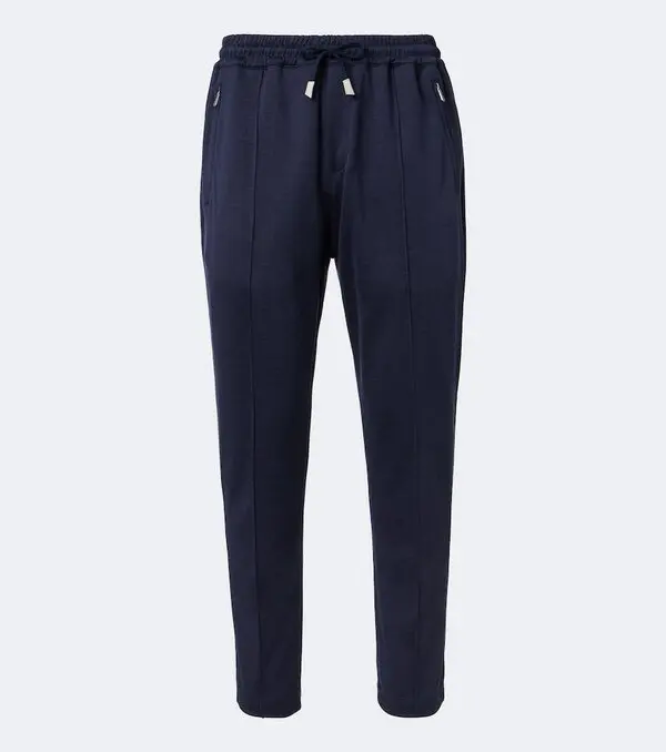 Eleventy Silk And Cotton-blend Sweatpants