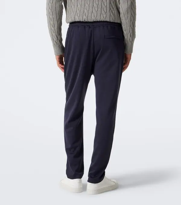 Eleventy Silk And Cotton-blend Sweatpants