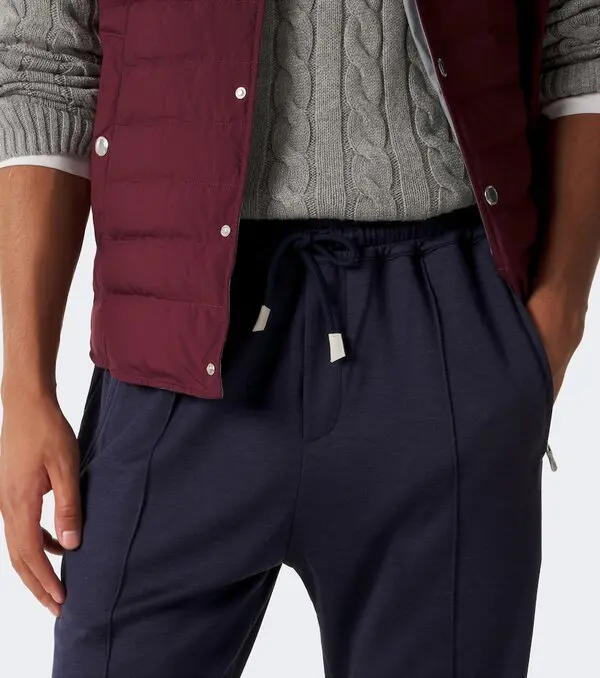 Eleventy Silk And Cotton-blend Sweatpants
