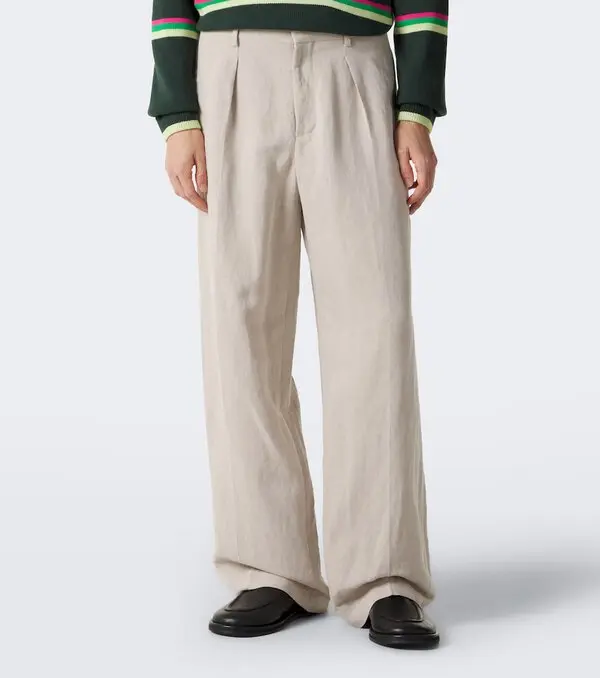 JW Anderson Linen-blend Wide-leg Pants