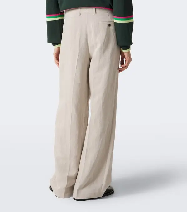 JW Anderson Linen-blend Wide-leg Pants