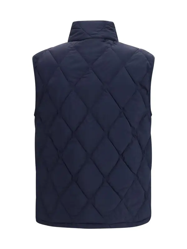 Burberry Down Vest With Check Trim