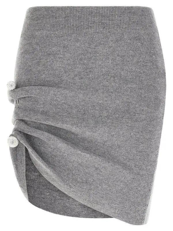 Giuseppe Di Morabito Jewel Pin Skirt - Gray