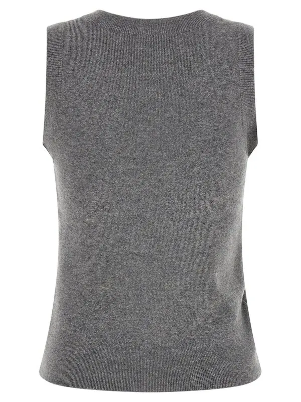 Giuseppe Di Morabito Jewel Brooch Knit Top - Gray
