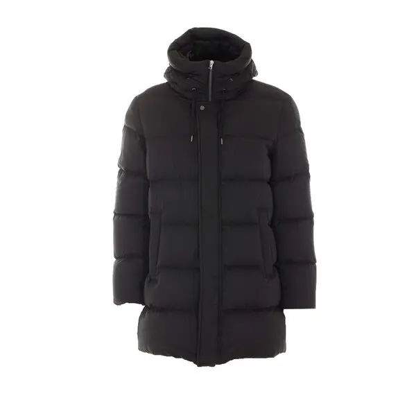 Herno Quilted Down Jacket With Shearling Detail - Black