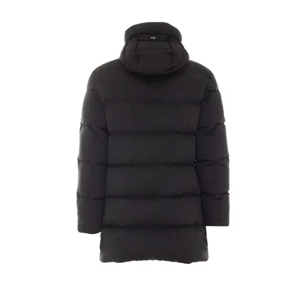 Herno Quilted Down Jacket With Shearling Detail - Black