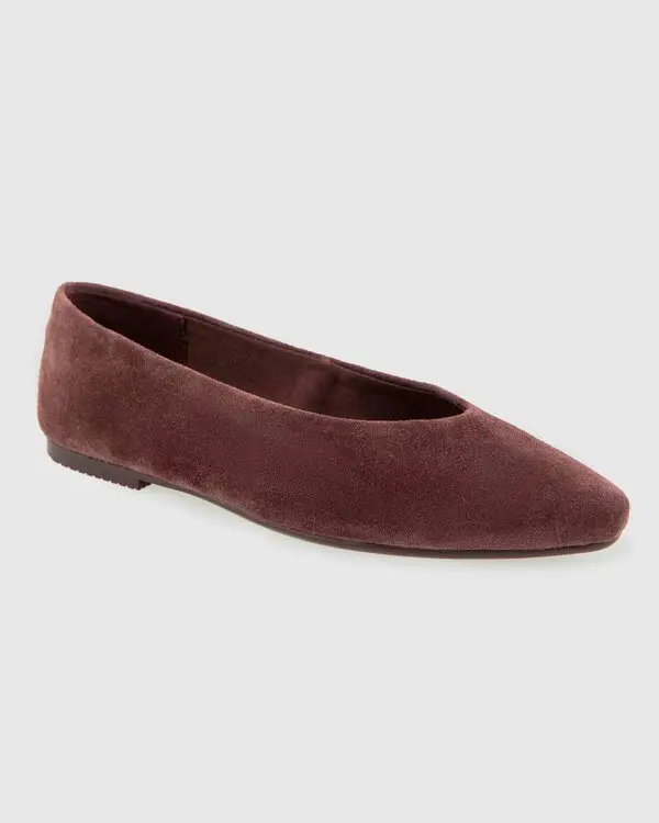 Splendid Latouche Suede Pointed Toe Flat - Wine