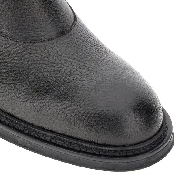Emporio Armani Grained Leather Chelsea Boots