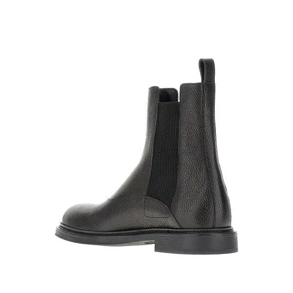 Emporio Armani Grained Leather Chelsea Boots