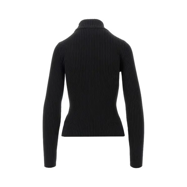 COURREGES Ribbed Mock Neck Sweater