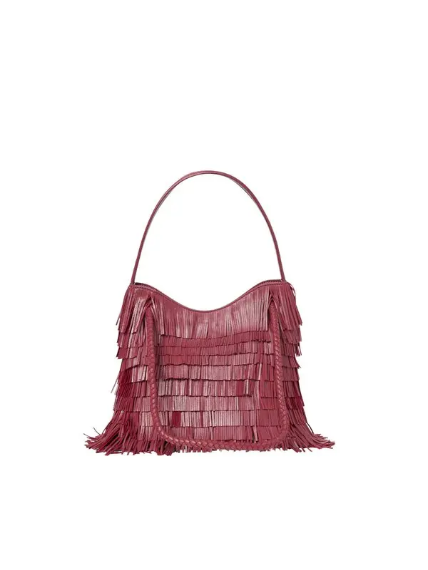 VISONA` Fringed Nappa Bag - Pink