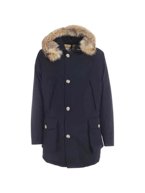 Woolrich Arctic Parka With Detachable Fur Hood - Blue