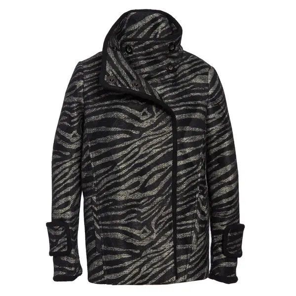 N'ONAT Zebra Print Funnel Neck Coat