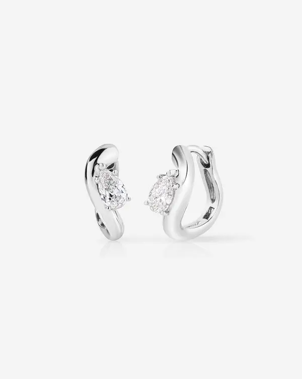 Ring Concierge Lab Diamond Movement Cloud Huggies - Sterling Silver