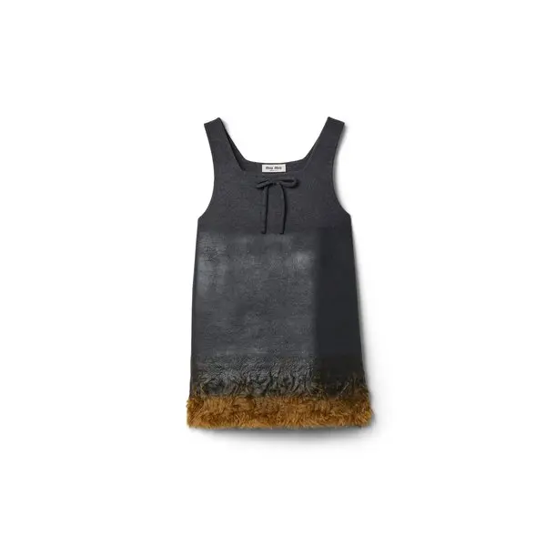Miu Miu Double Wool And Shearling Dress