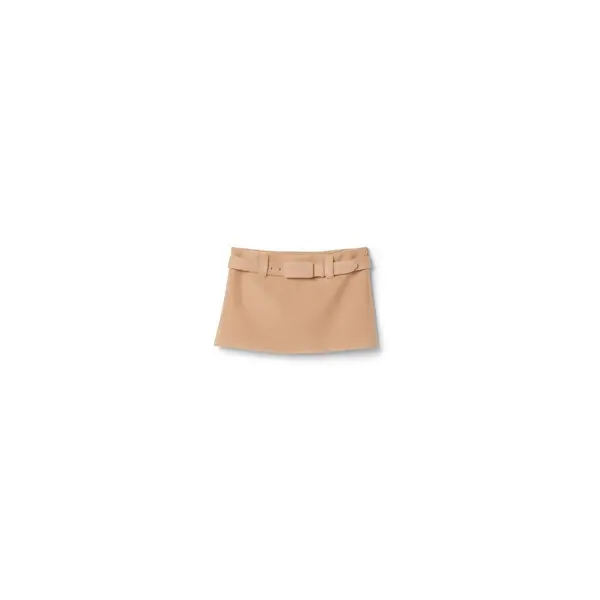 Miu Miu Waxed Double Wool Miniskirt