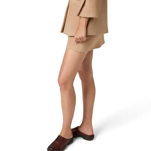 Miu Miu Waxed Double Wool Miniskirt