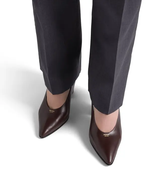 Prada Leather Slingback Pumps - Brown