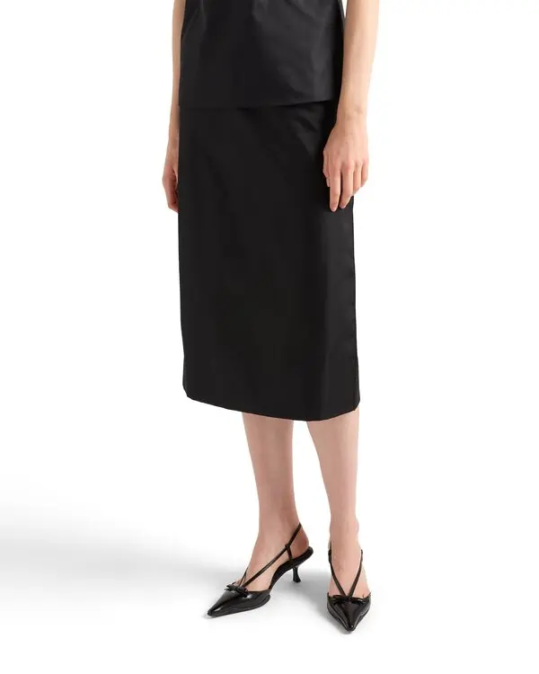 Prada Brushed Leather Slingback Pumps With Metal Buckle