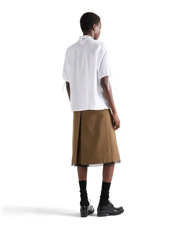 Prada Poplin Shirt With Embroidered Collar
