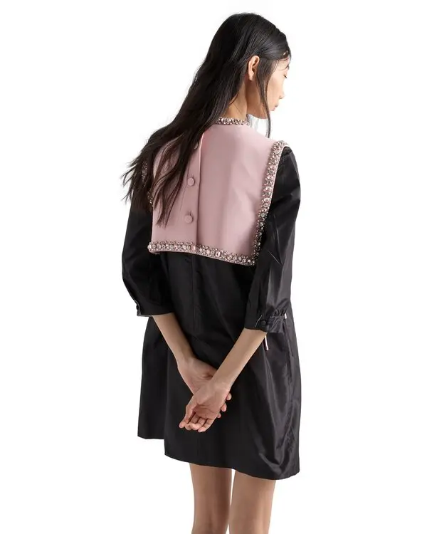 Prada Embroidered Taffeta Mini-dress