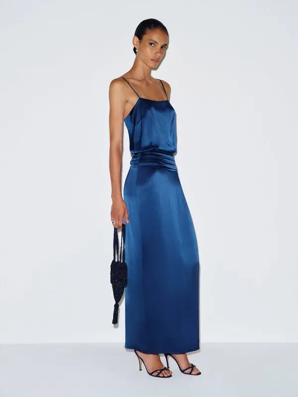 REFORMATION Ofelia Silk Maxi Dress - Blue