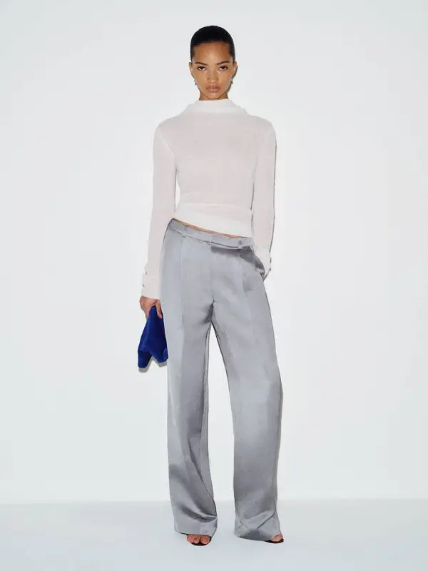 REFORMATION Frances Low Rise Relaxed Pant - Blue