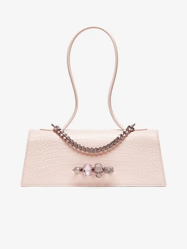 Alexander McQueen Jewelled Top Handle Bag - Pink