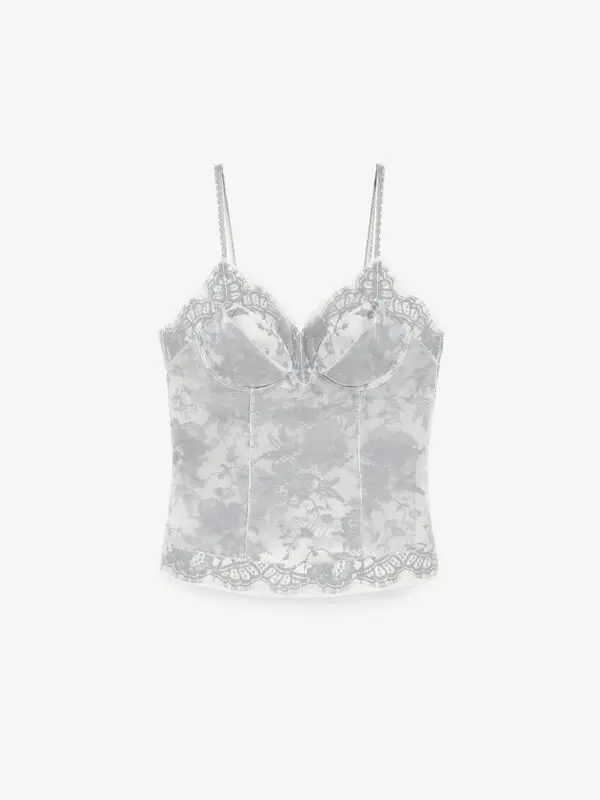 Alexander McQueen Floral Lace Organza Top