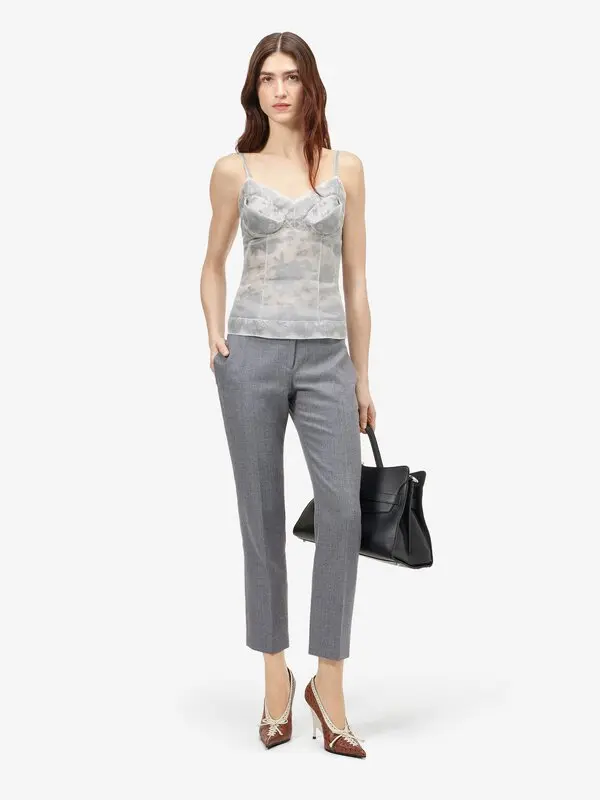 Alexander McQueen Floral Lace Organza Top