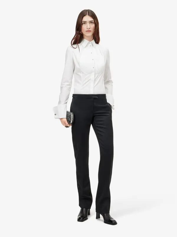 Alexander McQueen Tuxedo Trousers In Japanese Wool Barathea