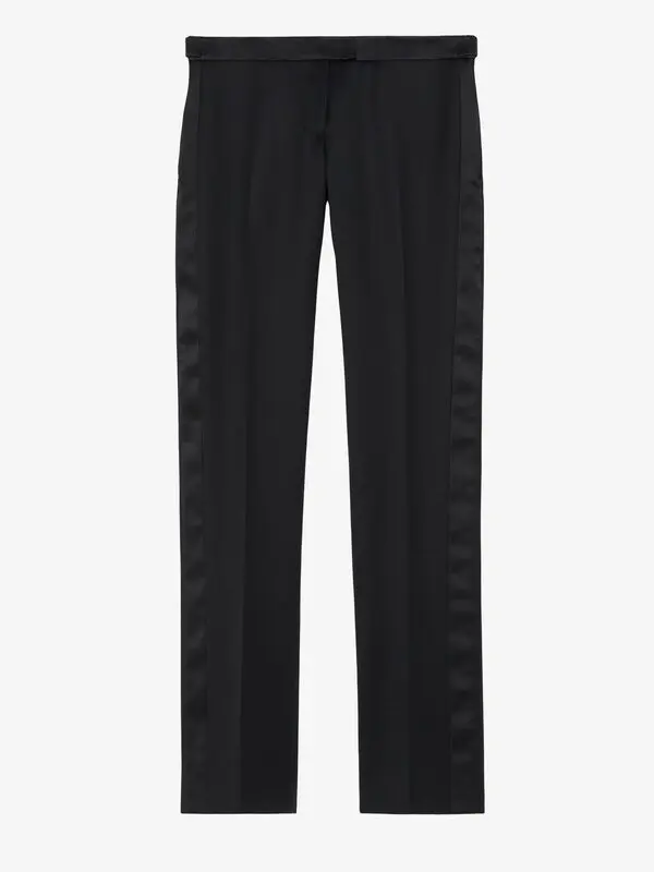 Alexander McQueen Tuxedo Trousers In Japanese Wool Barathea - Black