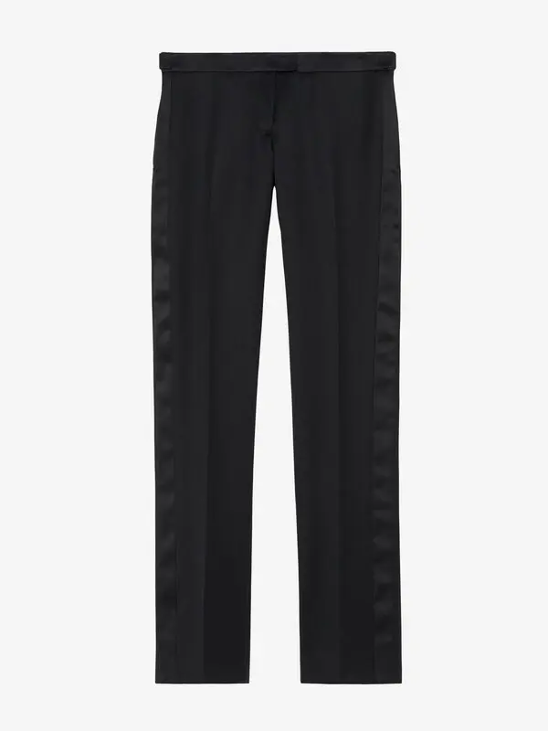 Alexander McQueen Tuxedo Trousers In Japanese Wool Barathea