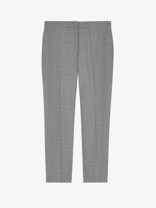 Alexander McQueen Wool Pinstripe Cigarette Trousers