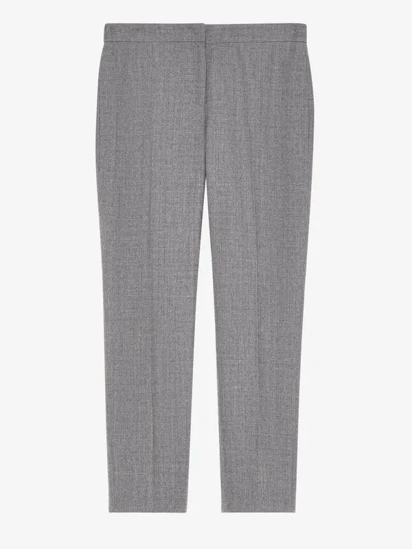 Alexander McQueen Wool Pinstripe Cigarette Trousers - Grey