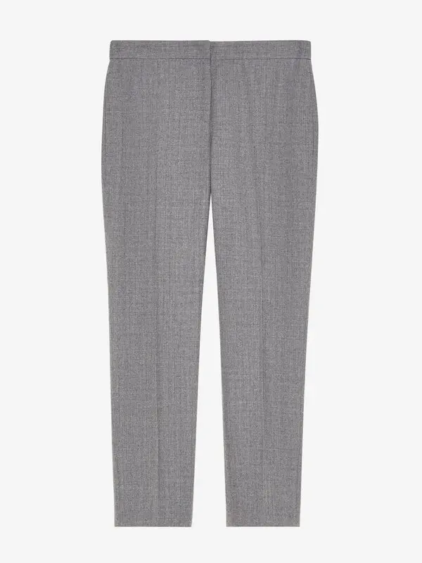 Alexander McQueen Wool Pinstripe Cigarette Trousers - Grey
