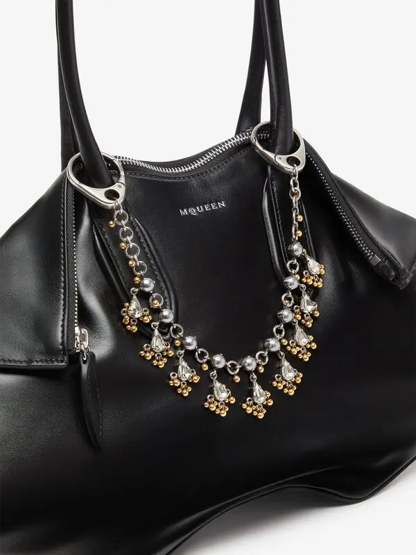 Alexander McQueen Embellished Chain Charm With Imitation Pearls And Crystals