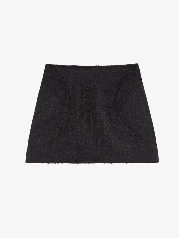 Alexander McQueen Light Tweed Mini Skirt - Black