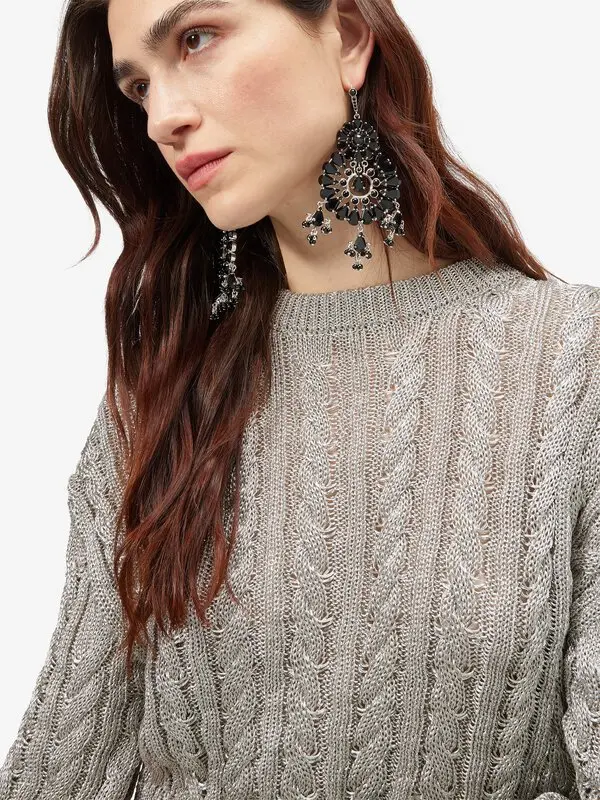 Alexander McQueen Chandelier Earrings With Crystal And Pearl Motifs