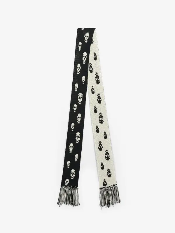 Alexander McQueen Skull Knit Scarf - Black/ivory