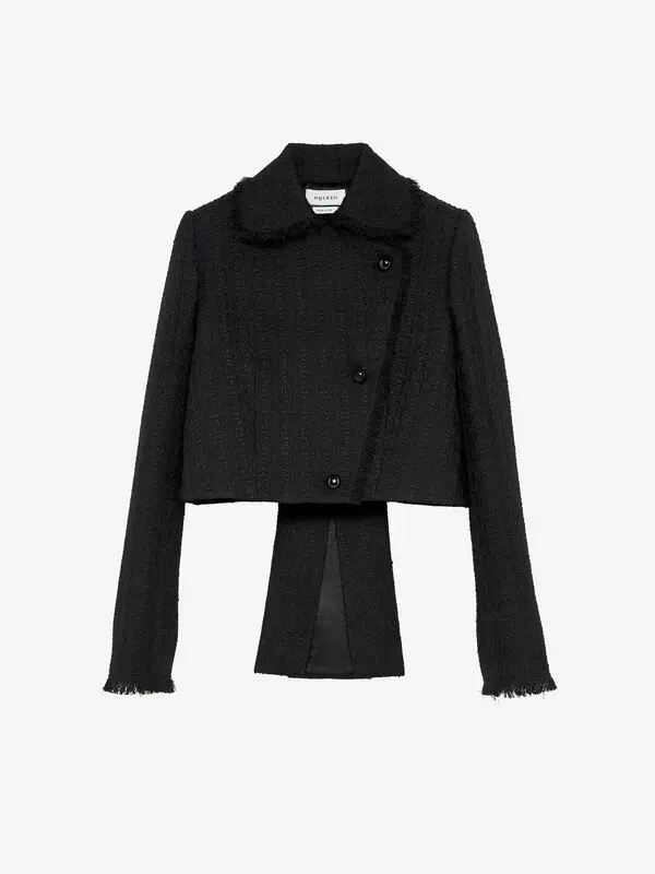 Alexander McQueen Light Tweed Cropped Jacket