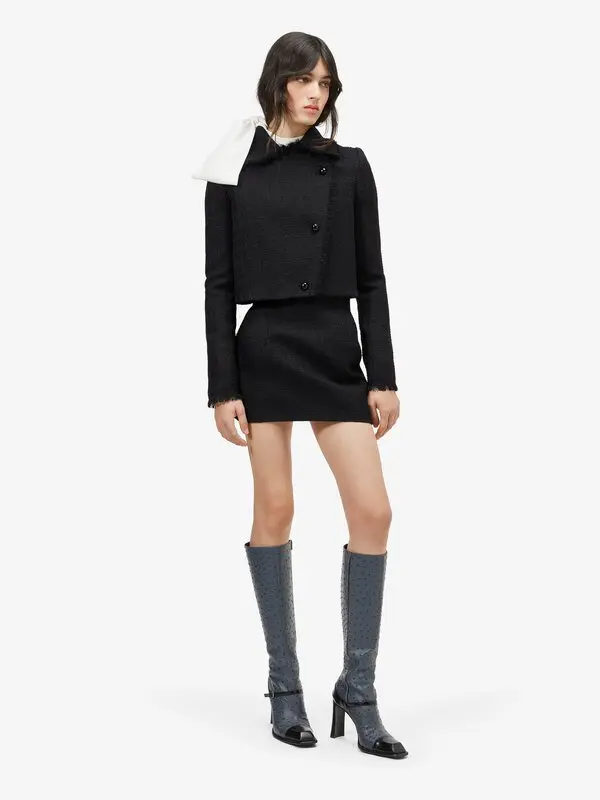 Alexander McQueen Light Tweed Cropped Jacket