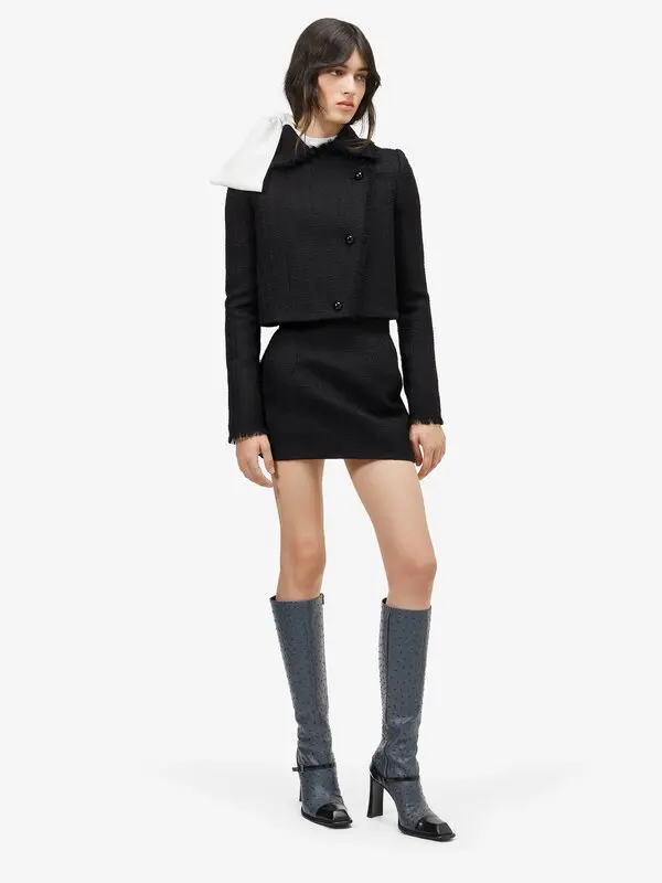 Alexander McQueen Light Tweed Cropped Jacket