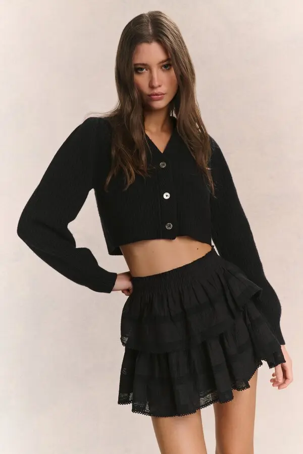 LoveShackFancy Avignon Cropped Cardigan