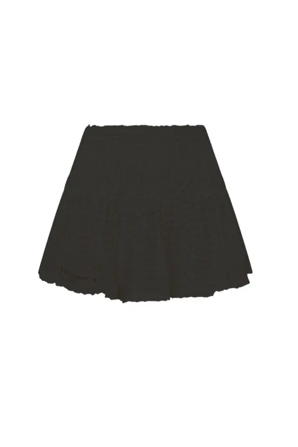 LoveShackFancy Rubyanne Crochet Lace Mini Skirt - Black