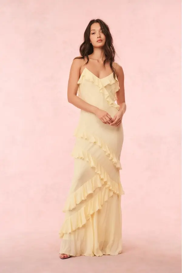 LoveShackFancy Rialto Dress - Citron