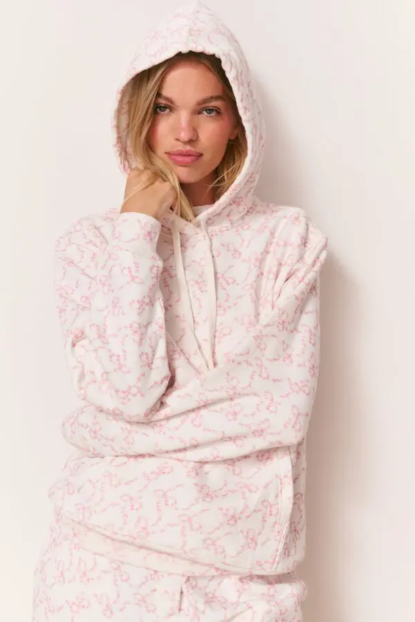 LoveShackFancy Nacova Floral Cotton Hoodie - Peony Sugar